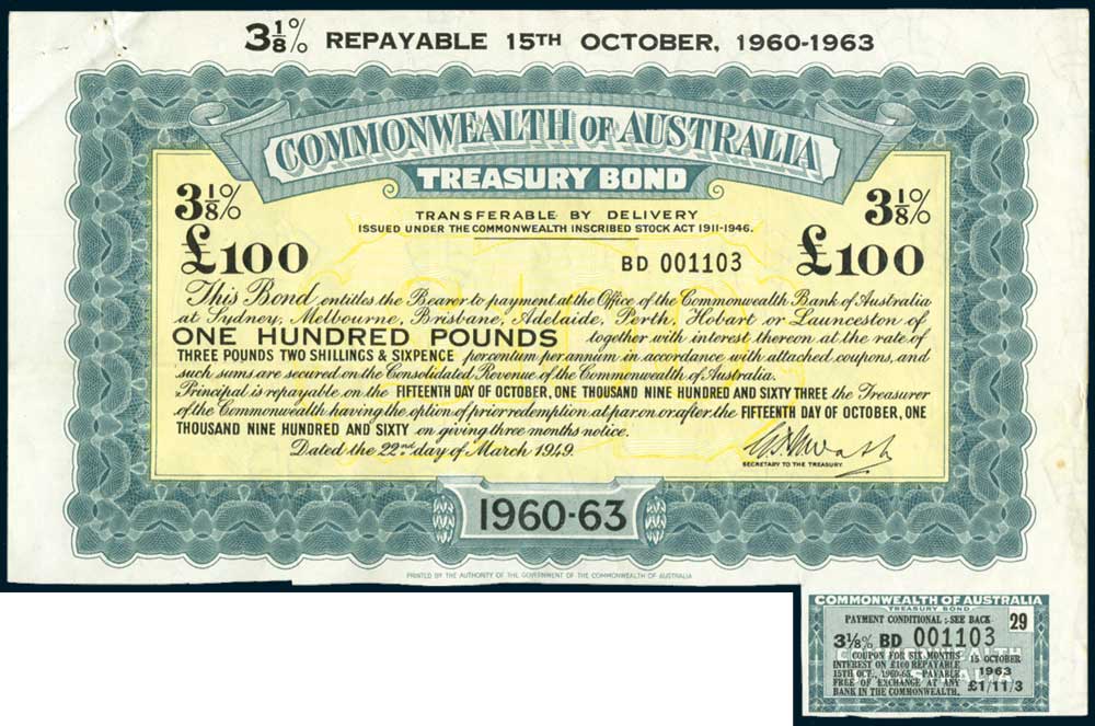 War Related Issues & Treasury Bonds - Sale 100 - Noble Numismatics